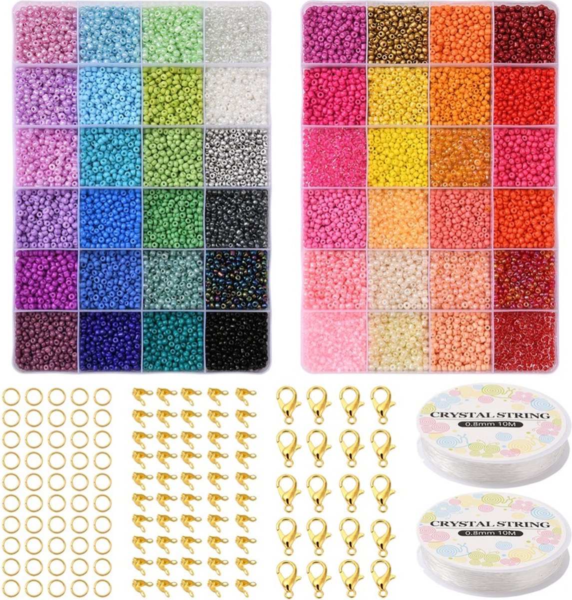 Kralen set XXL - rocailles - glaskralen - starten met sieraden maken ...