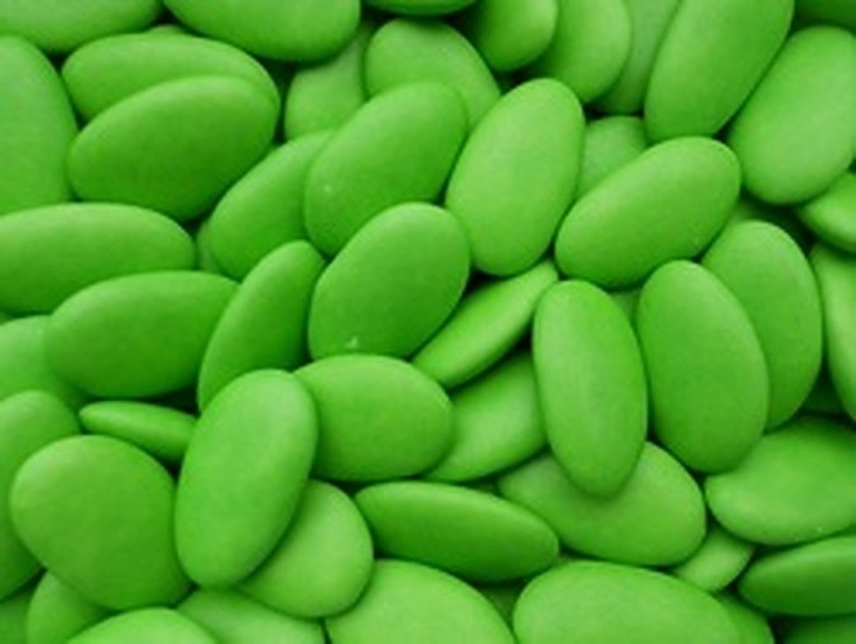 chocoladeboon of chocolade dragee doopsuiker 250 gram Appelgroen ...