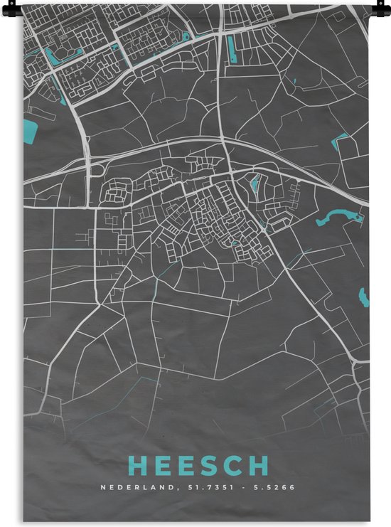 Wandkleed - Wanddoek - Plattegrond - Heesch - Kaart - Stadskaart ...