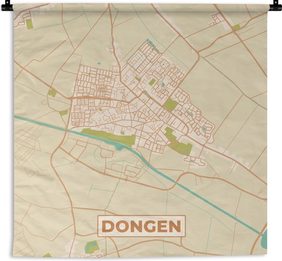 Wandkleed - Wanddoek - Plattegrond - Dongen - Stadskaart - Kaart ...
