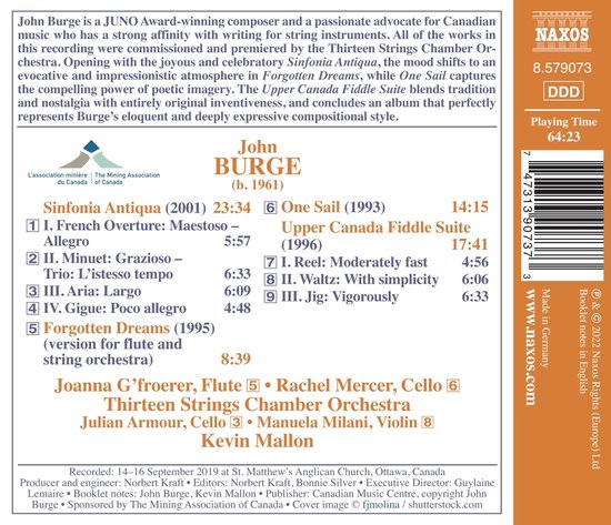 John Burge: Sinfonia Antiqua/One Sail/Forgotten Dreams/..., Thirteen ...