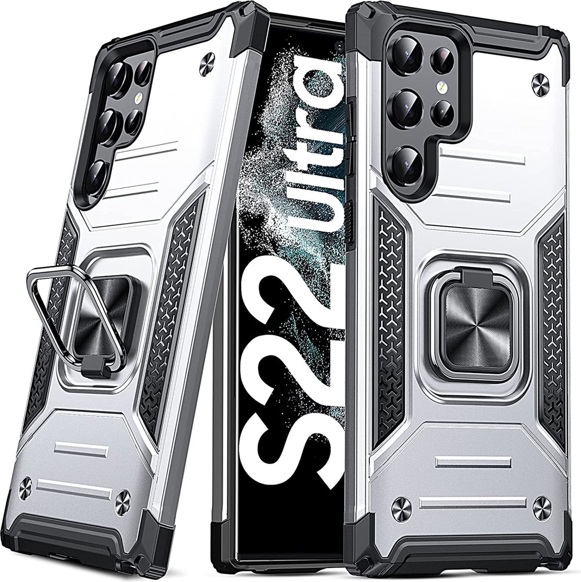 Samsung S22 Ultra Hoesje Heavy Duty Armor Hoesje Zliver - Galaxy S22 Ultra Case... | bol.com