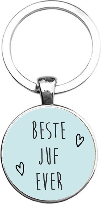 Sleutelhanger Glas - Beste Juf Ever | bol