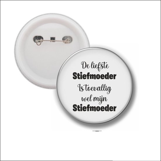 Button Met Speld 58 MM - De Liefste Stiefmoeder Is Toevalig Wel Mijn Stiefmoeder | bol