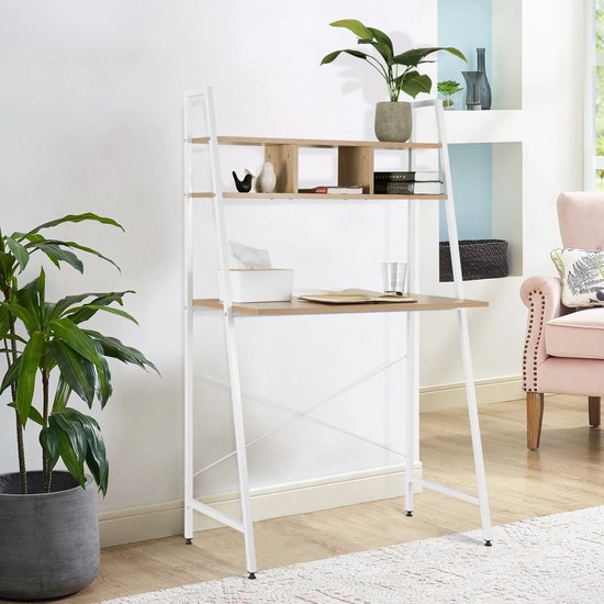 Delicino Bureau met Plank - 2 Planken – Computerbureau - Bureau met ...