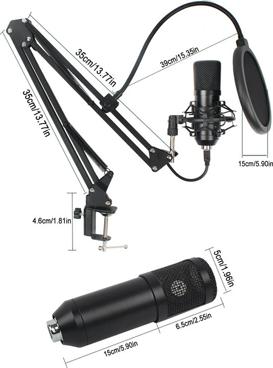 Microfoon Arm - Incl. Microfoon - Microfoon Statief - Standaard ...