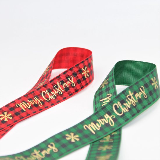 Kerst Lint Ruit Merry Christmas 25mm (2,5cm) | Luxe Grosgrain Lint ...