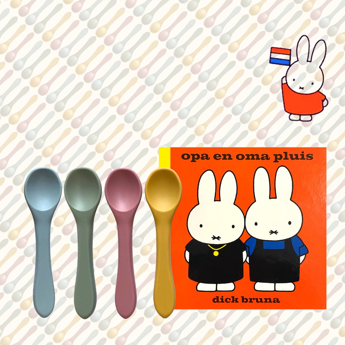 Nijntje Babypakket met green-goose Silicone Lepeltjes | Oma en Opa ...