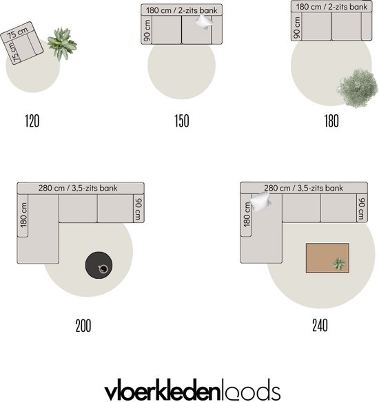 Rond wollen vloerkleed Gapo groen - Rond 150 Ø - (M) | bol.com