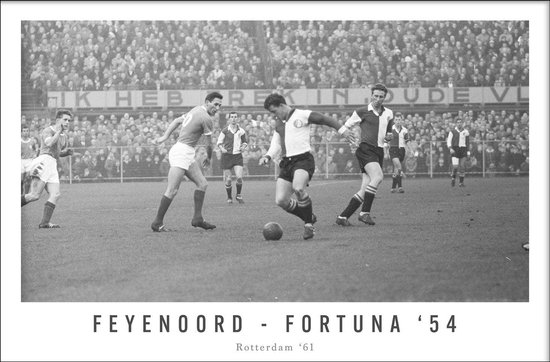 Walljar - Poster Feyenoord - Voetbal - Amsterdam - Eredivisie - Zwart ...