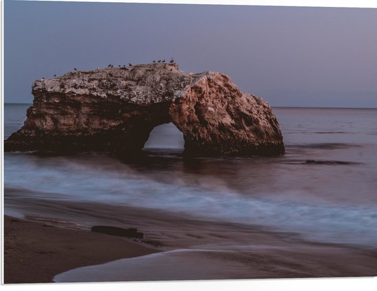 WallClassics - PVC Schuimplaat- Boog van Natuursteen in de Zee - 80x60 ...