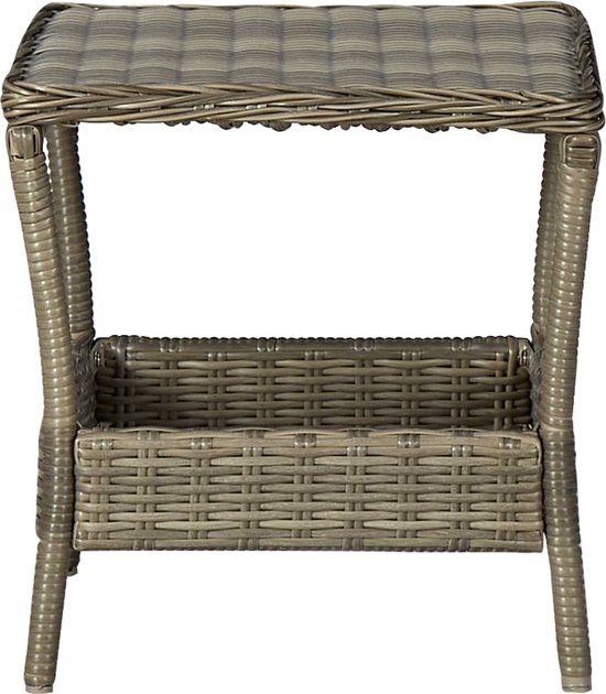 Prolenta Premium - Tuintafel 45x45x46,5 cm poly rattan bruin - Tafel ...