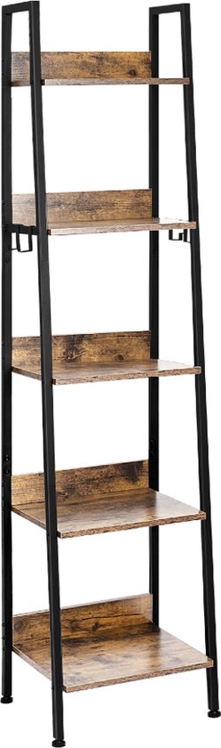 Kamyra® Ladderkast met 5 Lagen - Boekenkast, Open Kast, Wandkast ...