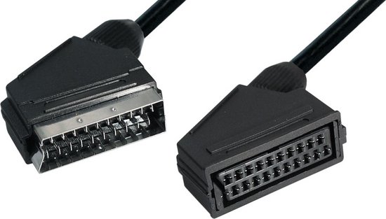 21-pins Scart verlengkabel / zwart - 3 meter | bol