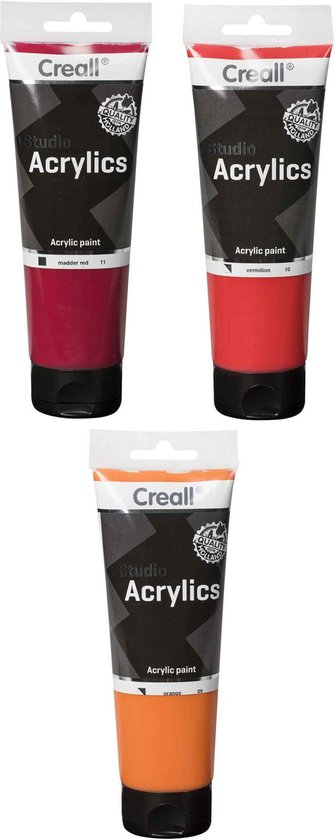 Acryl Verf Set - 3 kleuren - 3x250ml=totaal 750ml | bol
