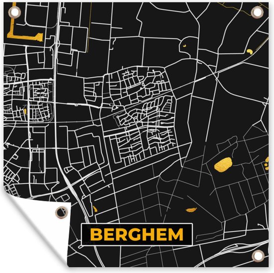 Tuinposters Plattegrond - Berghem - Kaart - Stadskaart - Goud - 50x50 ...