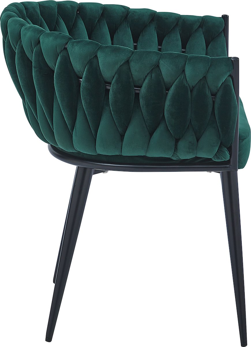 Colenis - Wave Eetkamerstoel - Groen - Set Van 4 - Fluweel - Velvet ...