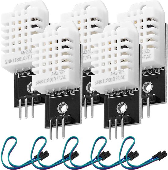 AZDelivery 5 x DHT22 AM2302 Temperatuursensor en Vochtigheidssensor met ...