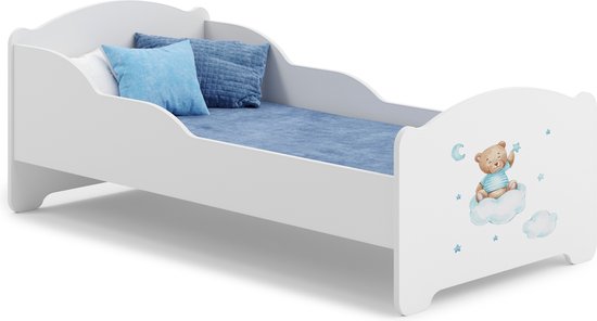 Kinderbed Michas 140x70 met afbeeldingen voor kinderen en een matras en ...