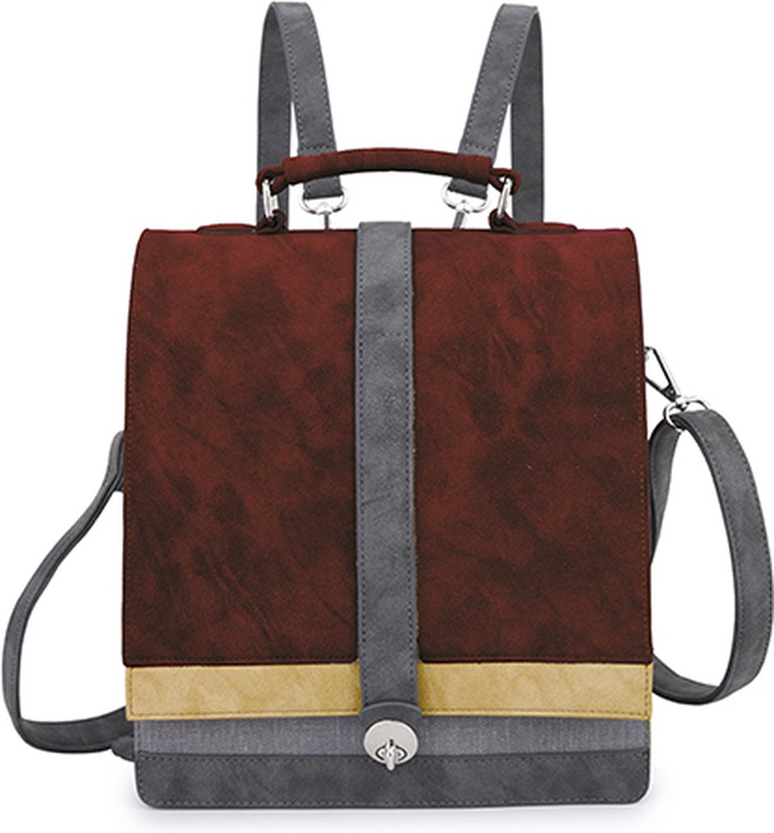 Hi-di-hi 'Chase' - Rugzak - Schoudertas - Handtas - Bordeaux - Dames ...