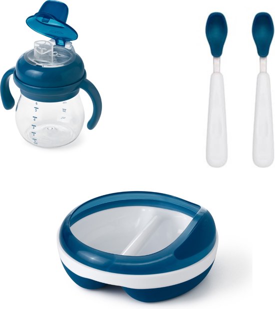 OXO Tot baby eetservies- Baby bord met 2 vakjes + 2 voeding lepeltjes ...