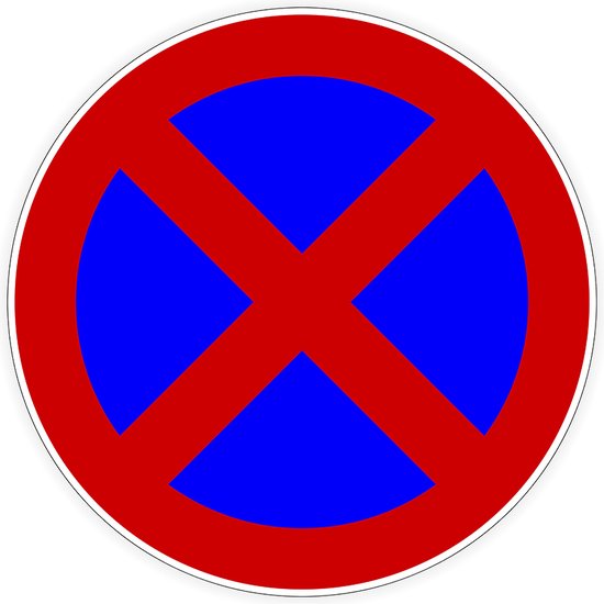 Pictogram/ bord | Stilstaan en parkeren verboden | ø 20 cm | Rond ...