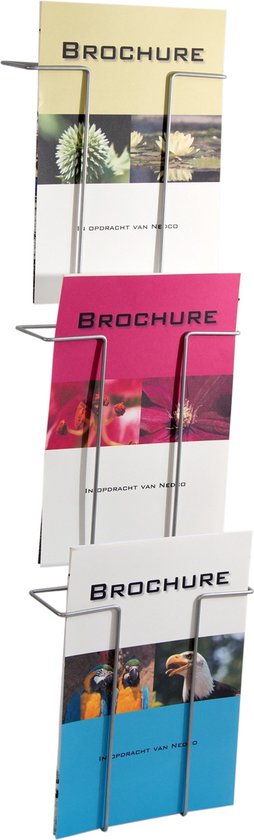 Wand brochurehouder draadmodel 3 vakken A4 Folderhouder Folderrek A4 ...