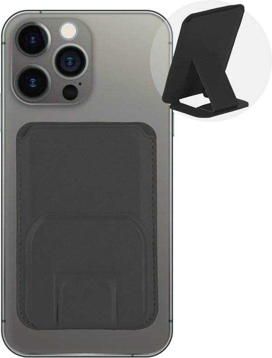 MagSafe Pasjeshouder met Standaard - Zwart - Telefoonhouder en Kaartenhouder in 1 -... | bol.com