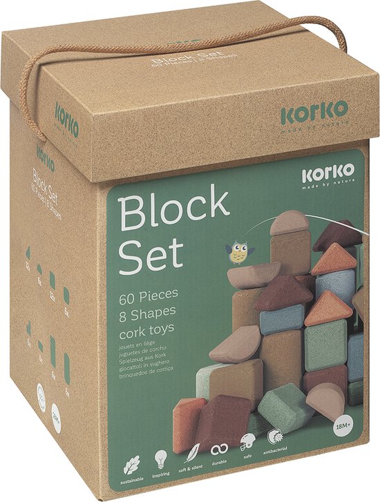 Korko - Giant Architects – 60 Bouwblokken - Kurk | bol