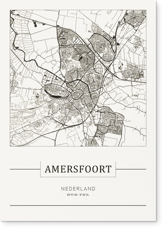 Stadskaart Amersfoort - Plattegrond Amersfoort - city map – Dibond ...