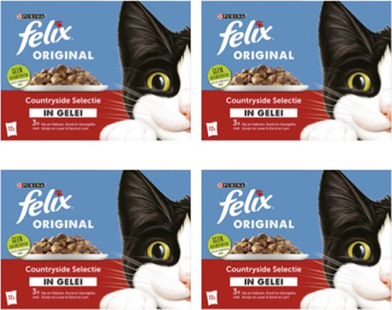 4x Felix - Original Countryside Selectie in gelei - Kattenvoer - 12x85g ...