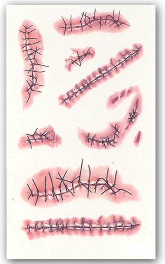 Temporary Halloween Tattoo Mini - hechtingen (10x6cm) [Make-up schmink ...