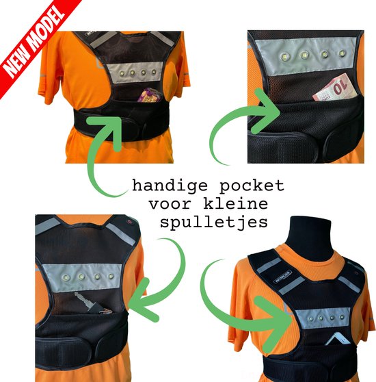 Invincer® - Hardloop verlichting - Reflectie LED vest - Hardloopvest ...