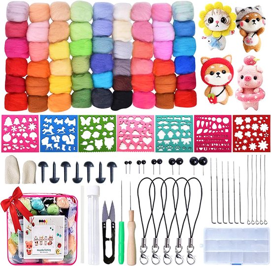 Vilt wol set 50 kleuren | bol.com