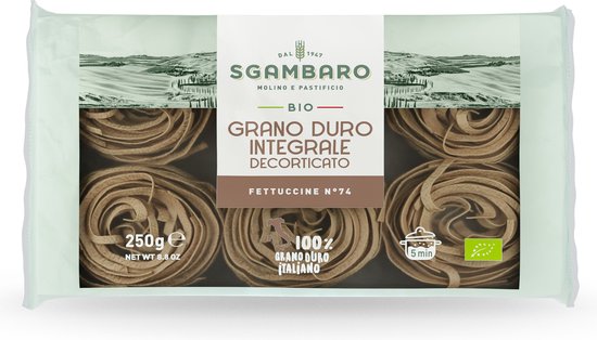 Volkoren Fettuccine van Sgambaro - 10 zakken x 250 gram - Pasta | bol.com
