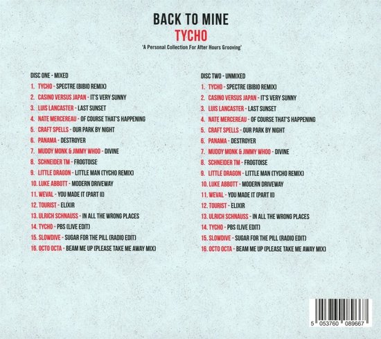 Tycho - Back To Mine Tycho (CD), tycho | Muziek | bol