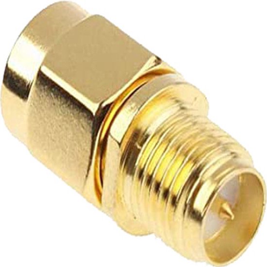 SMA Adapter - SMA (m) naar RP SMA (v) - Verguld - 50 Ohm - Per 1 stuk(s ...