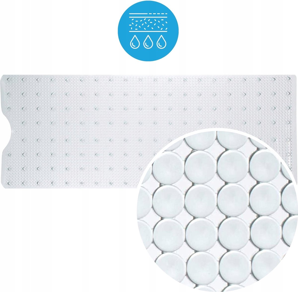 Antislipmat badkuip 100x40 cm transparant - Badmat antislip rubber ...