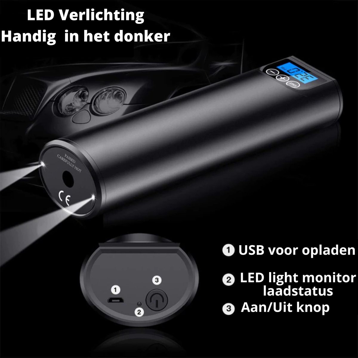 Elektrische Pomp - Ballenpomp - Elektrische Fietspomp - Bandenpomp. | bol