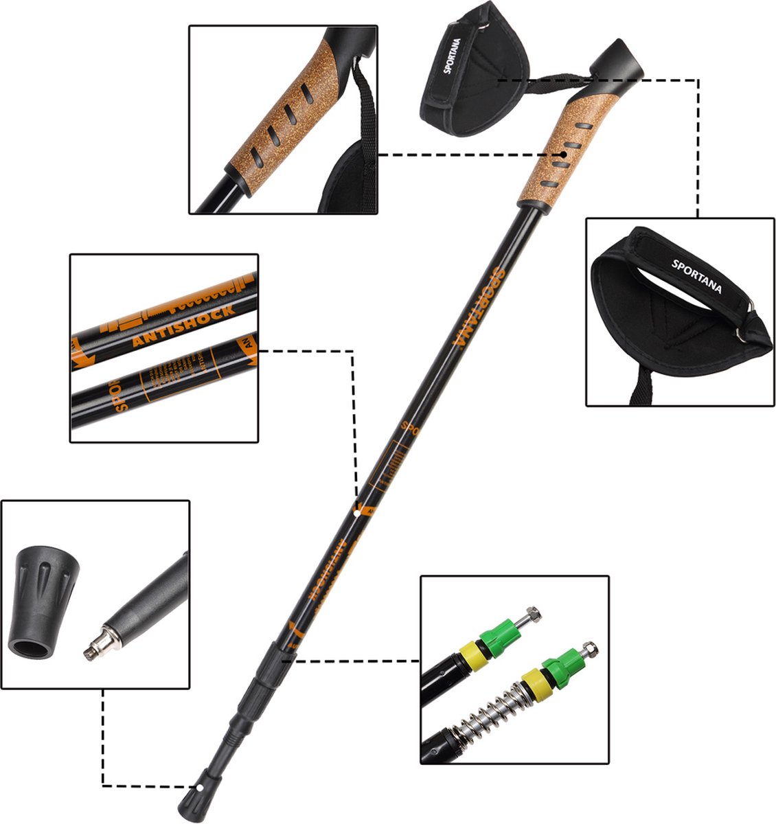 Nordic Walking Stokken – Telescopisch – 2 Paar – Oranje | bol