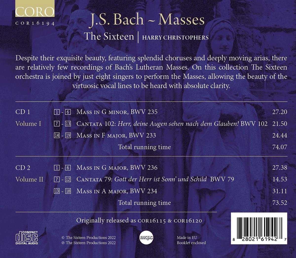 Bach: Masses, The Sixteen, Harry Christophers | Muziek | bol.com