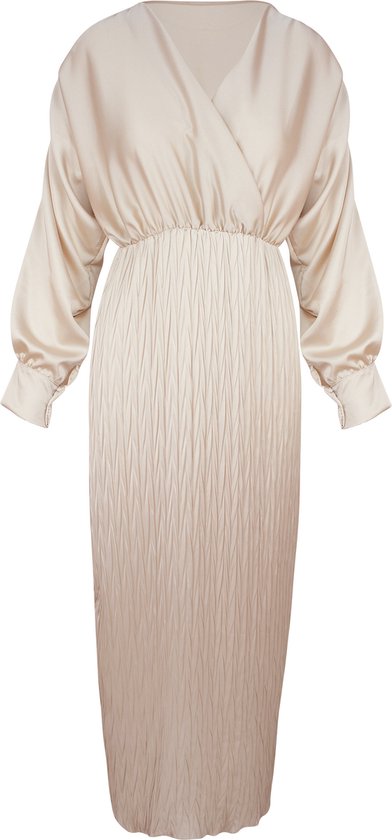 Satijnen Maxi Jurk Beige | bol.com