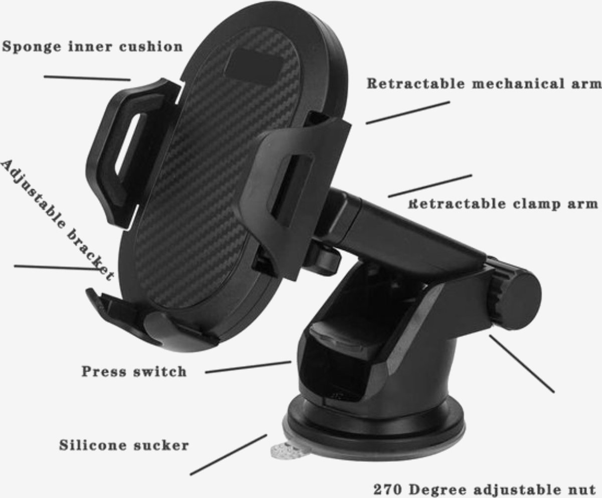 Telefoonhouders Auto Zuignap met EXTRA Sterke Zuignap - GSM Houder ...
