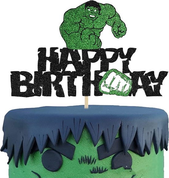 Hulk Taart Decoratie - Taart Versiering - Taart Topper Happy Birthday ...