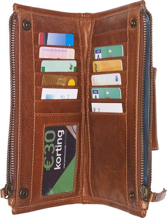 Chabo Bags - Florence Wallet - Leer - Portemonnee - Bruin | bol.com