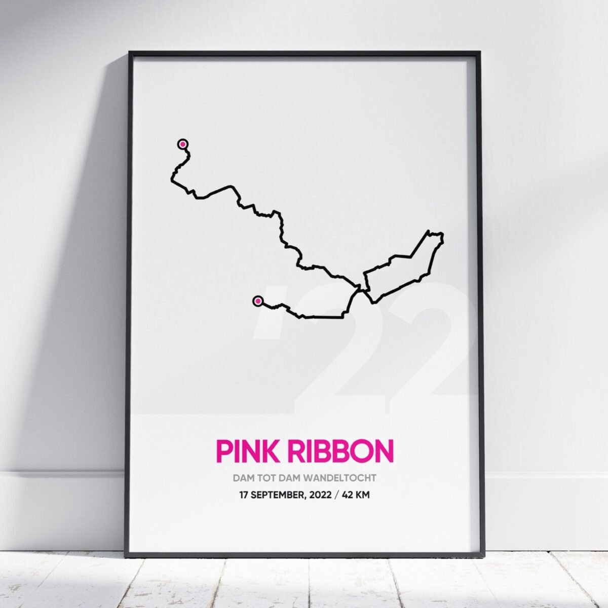 Pink Ribbon 42km Dam tot Dam wandeltocht 2022 poster A4 in koker | bol.com