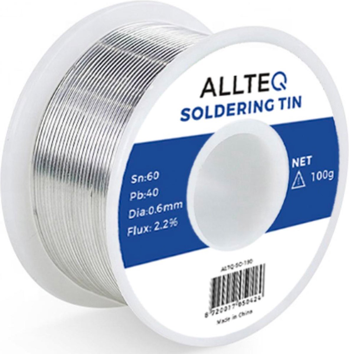 Soldeertin - Ø 0.6 mm - 100 gram - 60/40 - 2,2% Flux - Allteq | bol.com