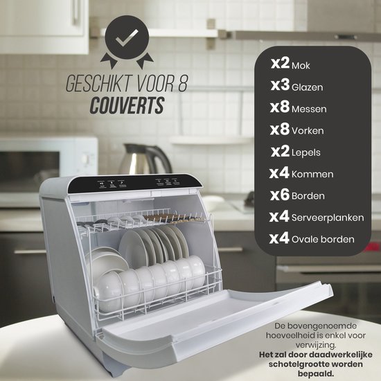 Ventux® Mini Vaatwasser – Kleine Vaatwasser – Mini Vaatwasser met ...
