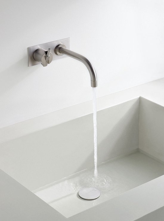 Vola inbouwmengkraan monoknop vaste uitloop 160mm op plaat croom | bol.com