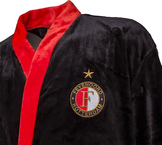 Feyenoord Badjas Logo - Zwart, Rood - Volwassenen - XXL - Katoen ...